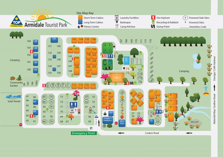 Armidale Accommodation - Armidale Tourist Park Map